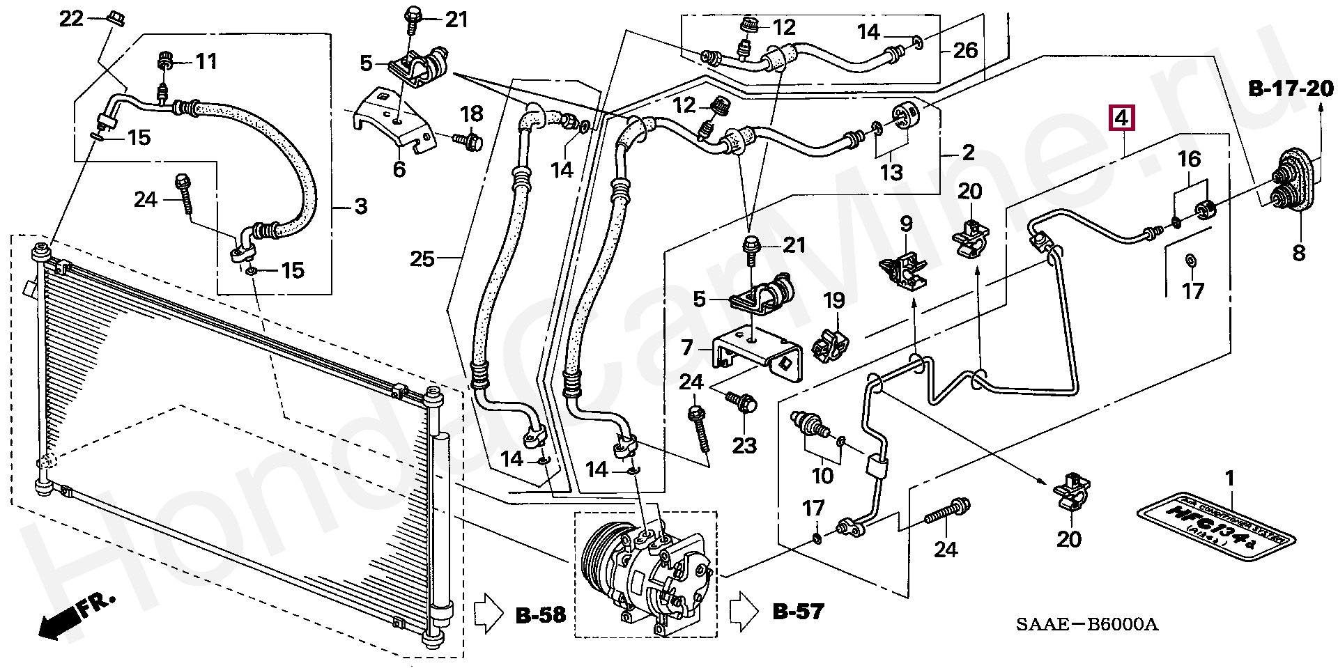 ТРУБКА РАДИАТОРА КОНДИЦИОНЕРА, 80341SAAG03